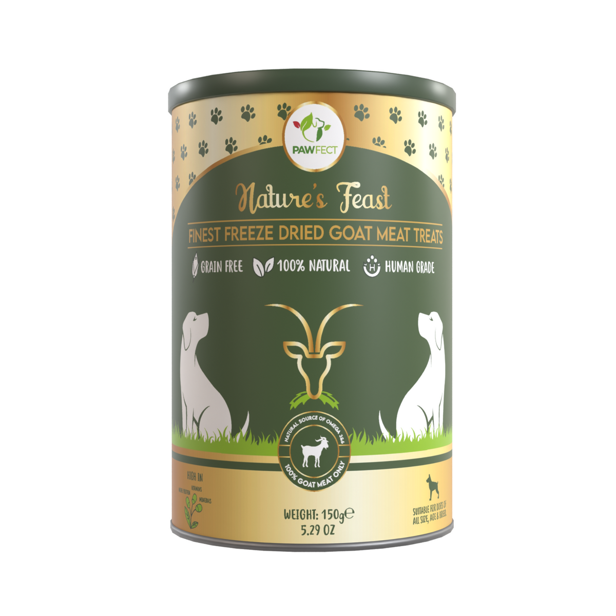 Pawfect Nature's Feast Freeze Dried Dog Treats Goat Meat 150g – Rokers