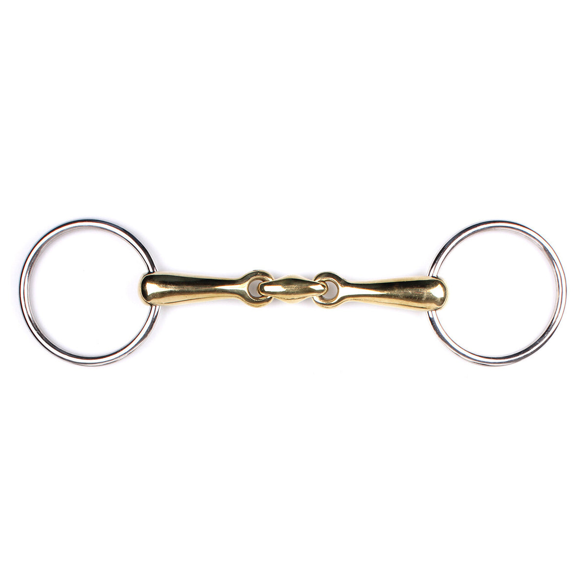 QHP Snaffle Bit Double Jointed German Argentan Gold – Rokers